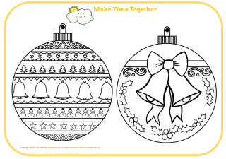 Christmas Bauble Colouring Sheet – Make Time Together