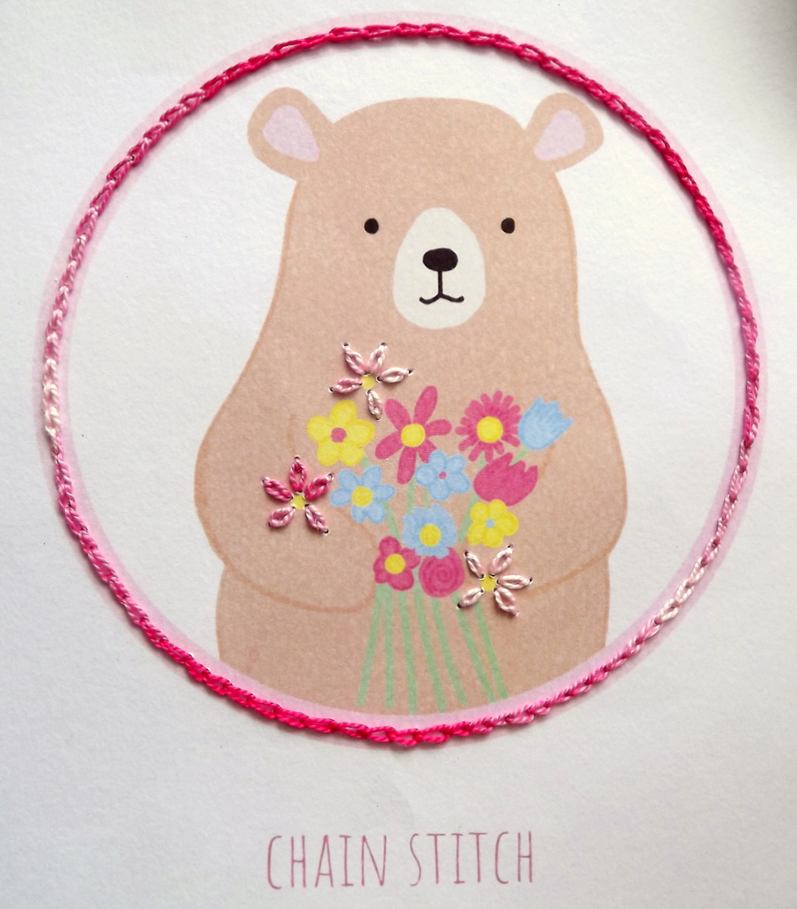 Free printable sewing card to learn chain stitch – Make Time Together